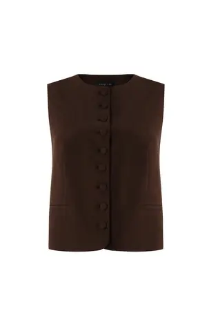 EXQUISE Elowyn Vest - Brown