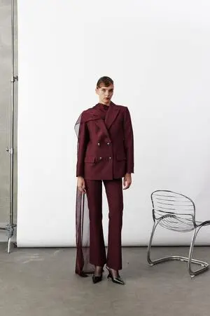 NAZLI CEREN Arced Trousers - Brown