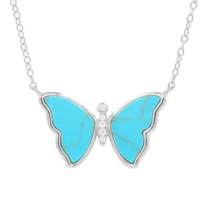 KAMARIA Butterfly Pendant Necklace - Silver