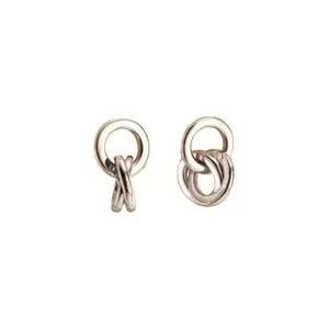POSH TOTTY DESIGNS Sterling Two Ring Russian Charm Studs - Silver