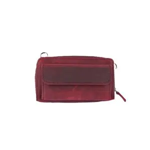SPRINGMOONATELIER Handmade Leather Crossbody Bag - Red