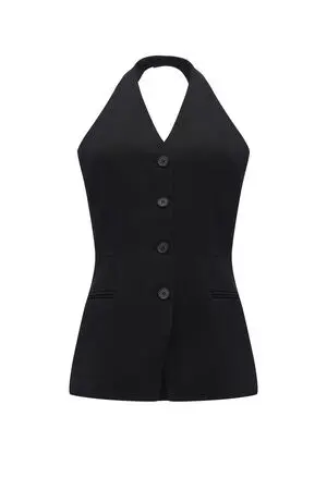 HER CIPHER Chelsea Halter Vest Noir