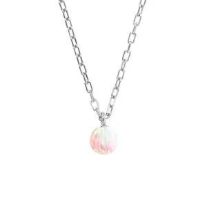 ORA PEARLS Opia Sun Opal Chain Pendant Silver