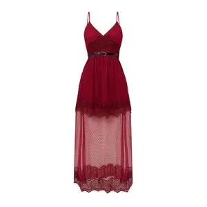 Red Sheer Lace Dresses