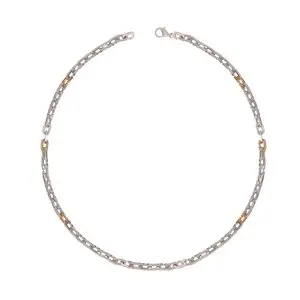 DIME TRIBE Route 66 Gold Detailed Chain Necklace - Silver