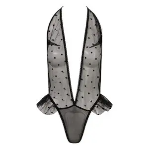 BELLE ET BON BON Polka-dot Tulle Bodysuit