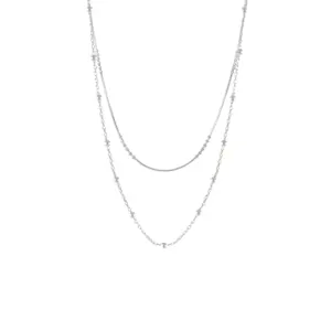 SPERO LONDON Beaded Chains Sterling Layering Necklace Set - Silver