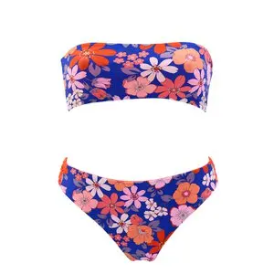 AULALA PARIS Summer Blossom Bandeau Bikini - Orange
