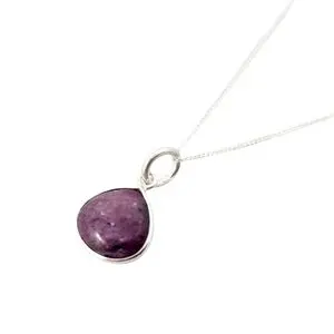 HARFI Ruby Sterling Silver Pendant Necklace - Pink/silver