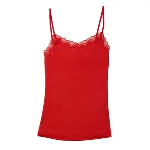Uwila Warrior Soft Silk Lace Camisole - Red