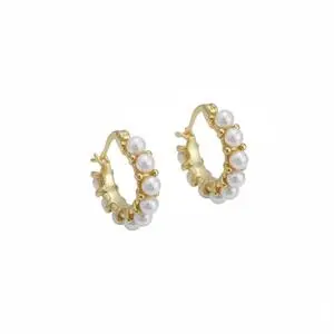 ANGEL BAROCCO Freshwater Pearl Hoop Earrings - Silver
