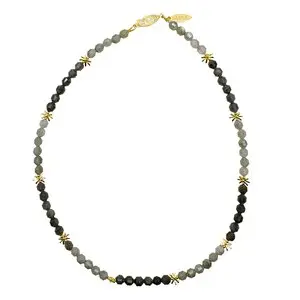FARRA Labradorite Beaded Necklace - Grey