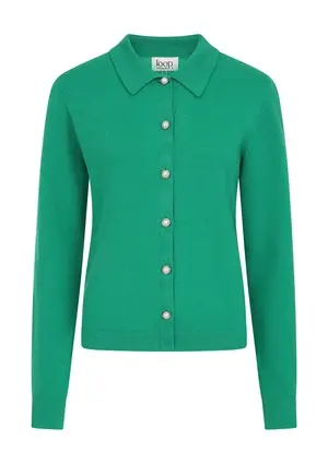 LOOP CASHMERE Knitted Cashmere Shirt - Green