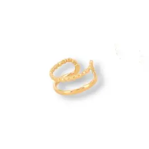 DIVINE ARIA Lilly Tarnish-free Textured Ear Cuff - Gold