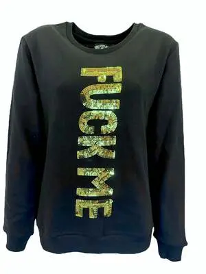 ANY OLD IRON Sequined Crewneck Sweatshirt - Black
