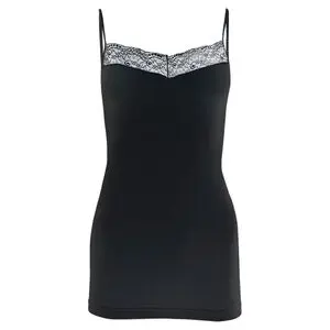 ZD ZERO DEFECTS Afrodita Lace V-neck Spaghetti Top - Black