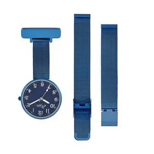 BERMUDA WATCH COMPANY Annie Apple Empress Interchangeable Silver Mesh Wrist Watch - Blue
