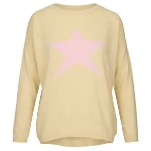 AT LAST... Cashmere Blend Star Sweater - Pink