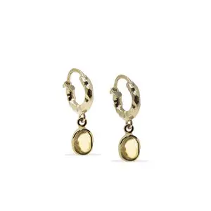 VINTOUCH ITALY Cosmo Citrine Hoop Earrings - Gold/yellow