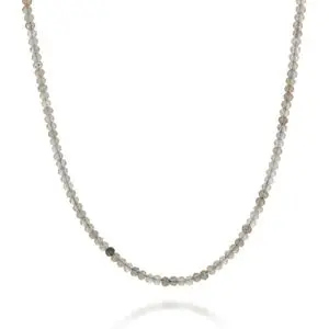NELLOU JEWELLERY Labradorite Mini Bead Necklace - Grey