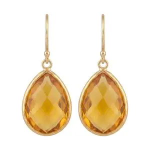 LATELITA Petite Citrine Hydro Drop Earrings - Gold