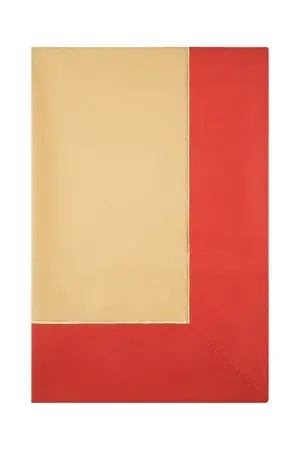 ROUMÉLIE ORIENTALE Cookie & Brick With Gold Embroidered, Sunset Therapy Tablecloth - Red