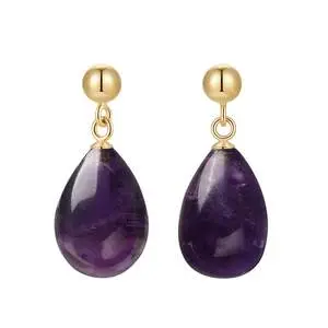 KATY FAYE Amethyst Drop Earrings - Yellow