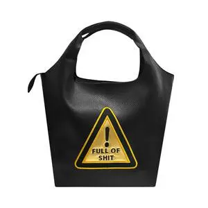 LILLY LOVES Warning Full Of Shit Handbag - Silver
