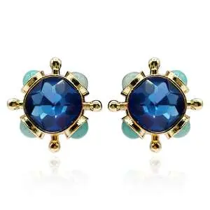 MICHAEL NASH JEWELRY Monica Sapphire And Chalcedony Sputnik Earrings - Blue