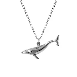 LEE RENEE Blue Whale Pendant Necklace - Silver