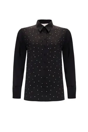 EXQUISE Stone Detail Long Sleeve Shirt