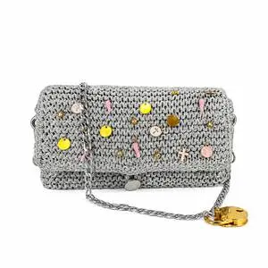 HILO DE MAR Hand-knitted Handbag With Charms - Silver