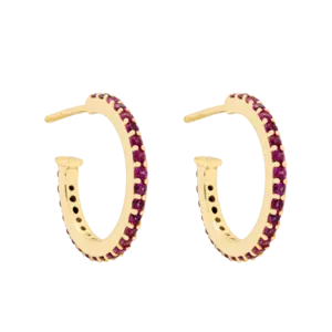 LAVANI JEWELS Eclectic Shine Fuchsia Hoops - Pink