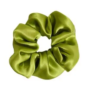 LOST PATTERN Silk Scrunchie Hair Tie - Green