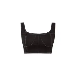 CÓTIER DENIM Noir Bustier Top