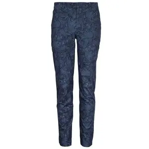 LORDS OF HARLECH Paisley Print Tailored Trousers - Blue