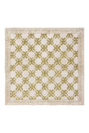 NOLOGO-CHIC Fresco Stripe Napkins With Border Napkin Set Cotton Olive - Green