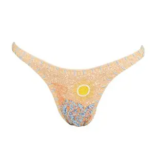 SELF-ADORE High Tide Hand-beaded Embellished Bikini Bottom - Brown