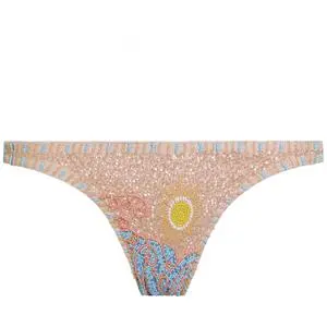 SELF-ADORE High Tide Hand-beaded Embellished Bikini Bottom - Brown