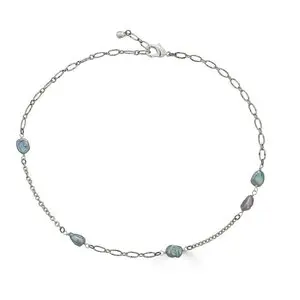 LONI PAUL JEWELRY Gray Keshi Pearl Necklace - Silver