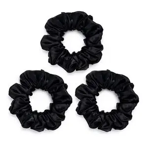 SILK WORKS Large Silk Scrunchies - Black