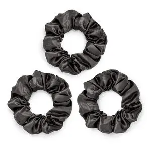 SILK WORKS Large Silk Scrunchies - Grey