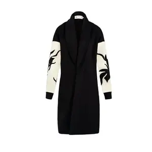 ALINA CERNATESCU Embroidered Cotton Cardigan Coat