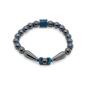 EBRU JEWELRY Hematite And Lapis Lazuli Beaded Bracelet - Blue/silver