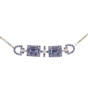 JUVETTI  Juvetti 18K White Gold Vermeil Necklace With Ceylon Blue Sapphires And Diamonds White/blue