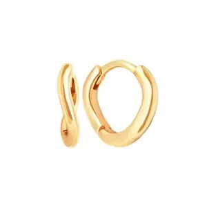 NAZZAR Slim Wave Huggies Earrings - Gold