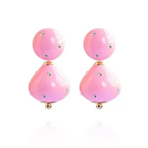 SAULE LABEL Nina Drop Earrings - Pink
