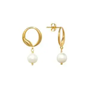 ONNA LONDON Heritage Signature Pearl Earrings - Gold