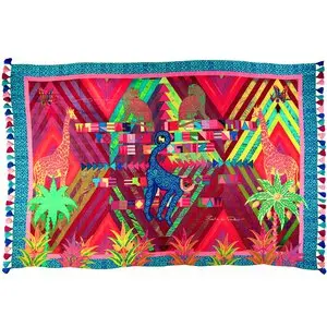 BEATRICE VON TRESCKOW Neon Savanna Stilvoll Wool Shawl - Blue