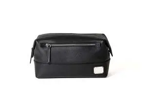 WARE COLLECTIVE Leather Wash Bag - Black